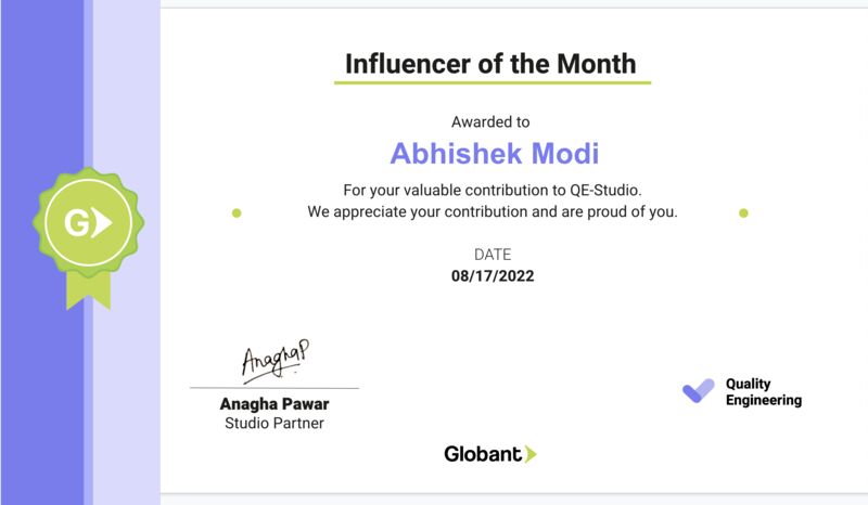 Abhishek Modi on LinkedIn: #globant | 11 comments Abhishek Modi on LinkedIn: #globant | 11 comments