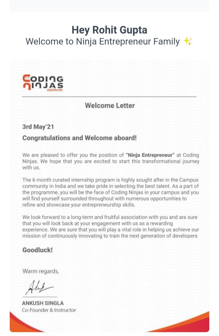 Rohit Gupta on LinkedIn: #coding #codingninjas #internship #learning Rohit Gupta on LinkedIn: #coding #codingninjas #internship #learning