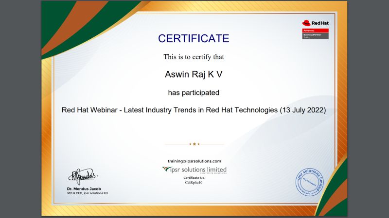 Aswin Raj K V posted on LinkedIn Aswin Raj K V posted on LinkedIn