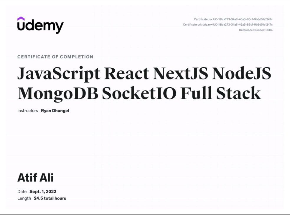 Atif Ali on LinkedIn: #javascript #react #nodejs #mongodb #udemy Atif Ali on LinkedIn: #javascript #react #nodejs #mongodb #udemy
