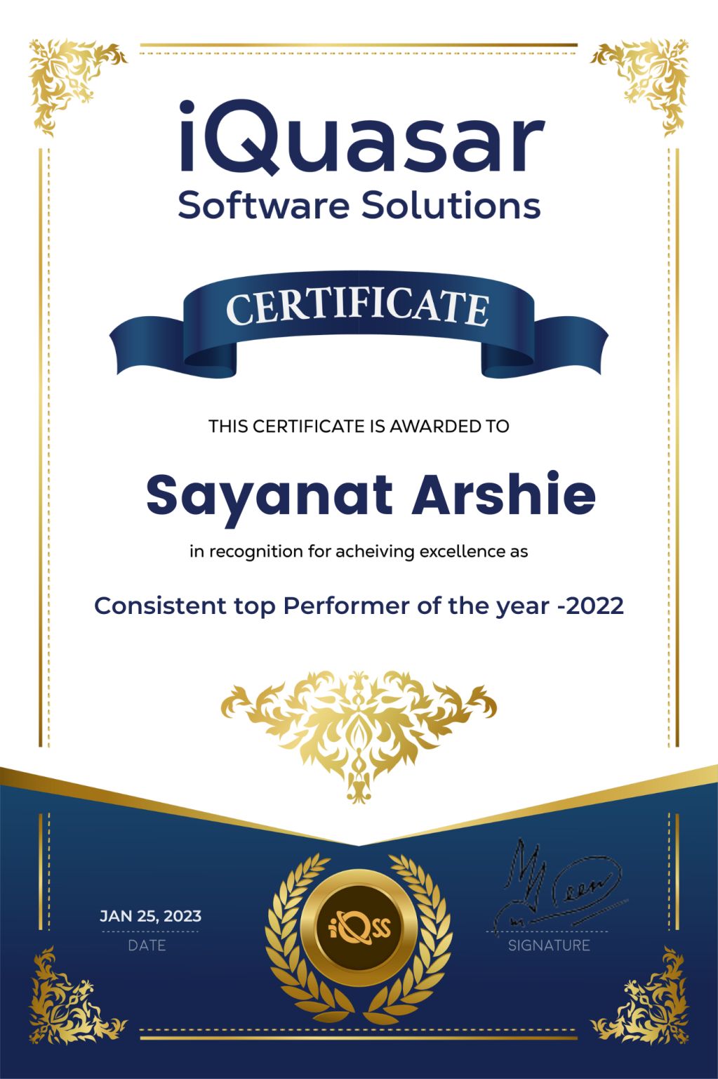 Sayanat Arshe on LinkedIn: Thank you iQuasar Software Solutions Sayanat Arshe on LinkedIn: Thank you iQuasar Software Solutions