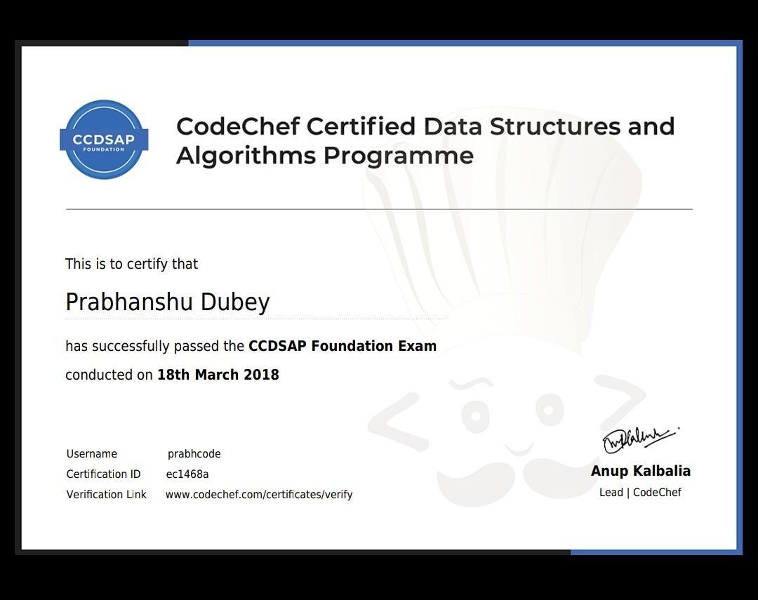 Prabhanshu Dubey on LinkedIn: #CCDSAP #Codechef 😊 Prabhanshu Dubey on LinkedIn: #CCDSAP #Codechef 😊