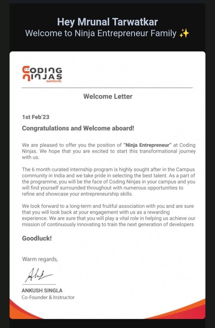 Mrunal Tarwatkar on LinkedIn: #opportunity #entrepreneur #coding # ... Mrunal Tarwatkar on LinkedIn: #opportunity #entrepreneur #coding # ...