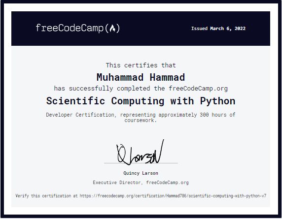 Muhammad Hammad on LinkedIn: #freecodecamp #python #datascience #python3 Muhammad Hammad on LinkedIn: #freecodecamp #python #datascience #python3