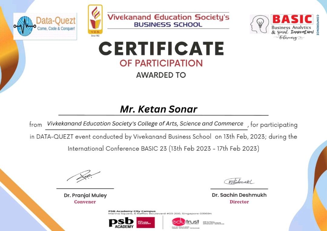 Ketan Sonar on LinkedIn: #certificateachievement # ... Ketan Sonar on LinkedIn: #certificateachievement # ...