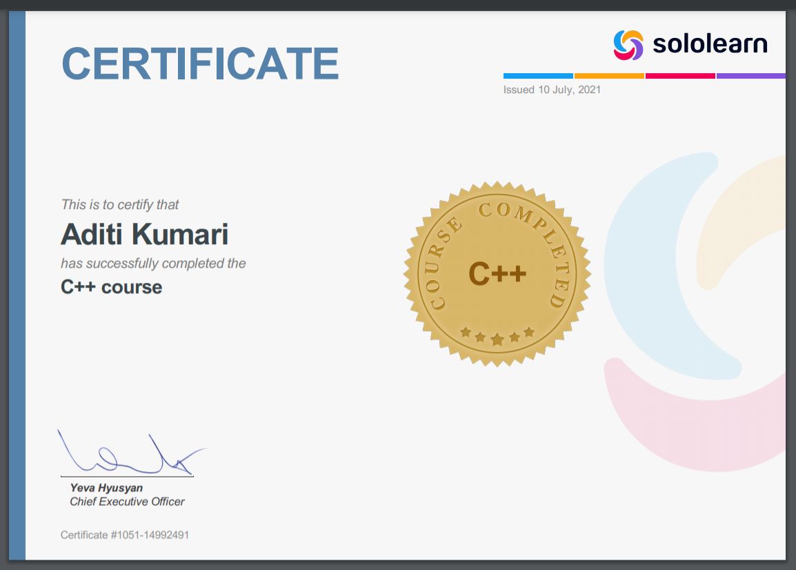 Aditi Kumari on LinkedIn: #thankyou #cpp #codingisfun #coding # ... Aditi Kumari on LinkedIn: #thankyou #cpp #codingisfun #coding # ...