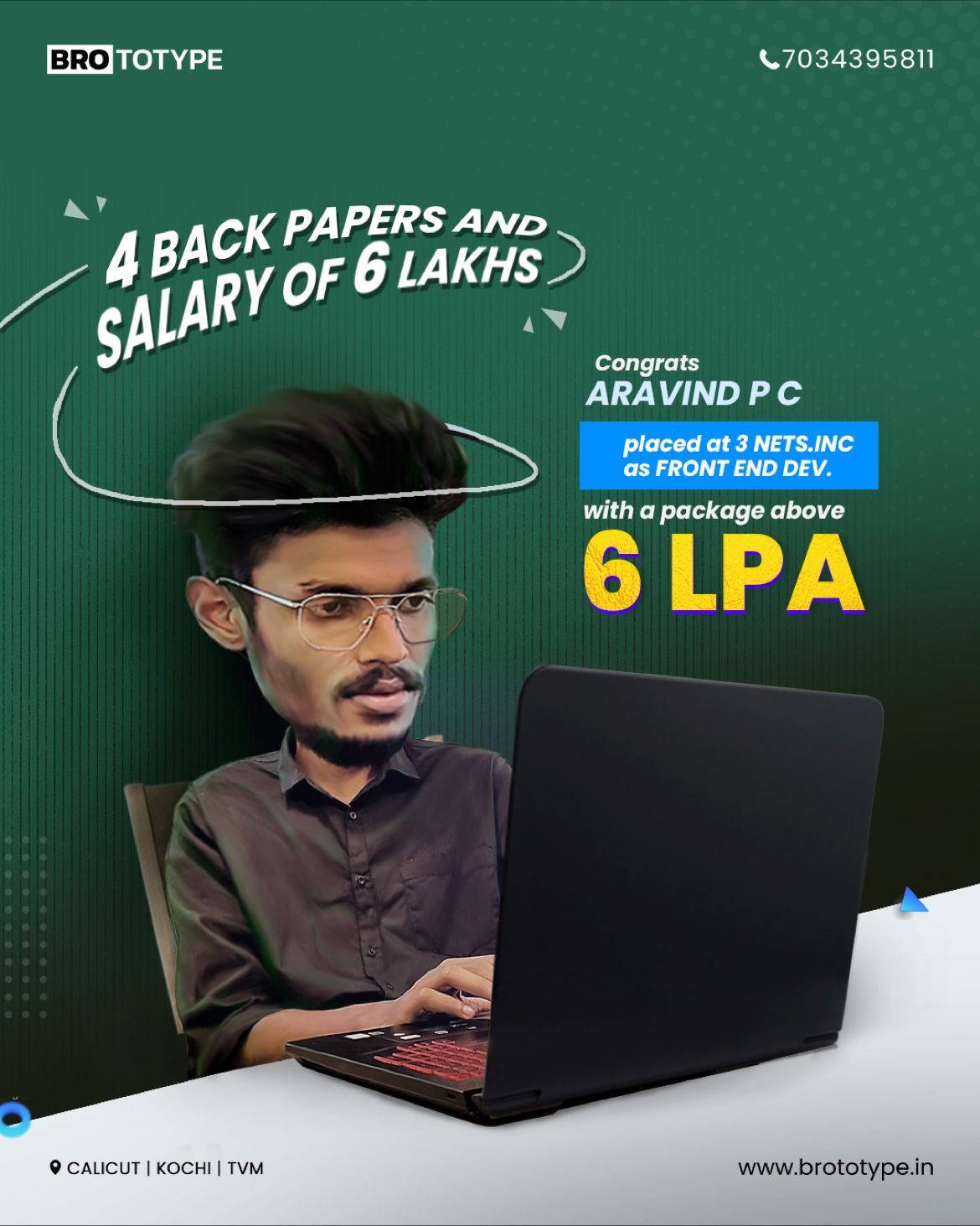 Brototype on LinkedIn: Aravind Pc acquires 6LPA as Software Engineer ... Brototype on LinkedIn: Aravind Pc acquires 6LPA as Software Engineer ...