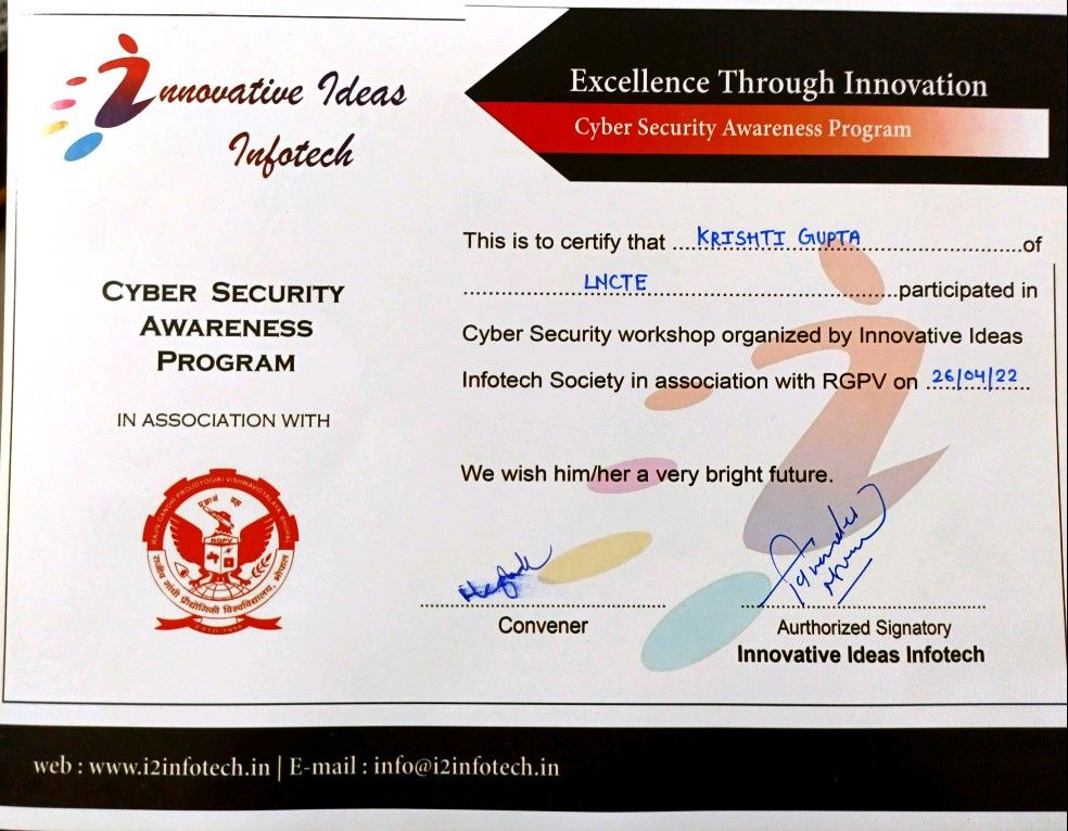 Krishti Gupta on LinkedIn: #cybersecurity #experience #inct Krishti Gupta on LinkedIn: #cybersecurity #experience #inct