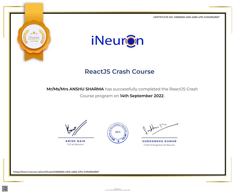 Anshu Sharma on LinkedIn: #reactjs #certificate #webdevelopment Anshu Sharma on LinkedIn: #reactjs #certificate #webdevelopment