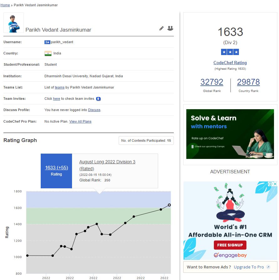 Vedant Parikh on LinkedIn: #codechef #competitiveprogramming #python Vedant Parikh on LinkedIn: #codechef #competitiveprogramming #python