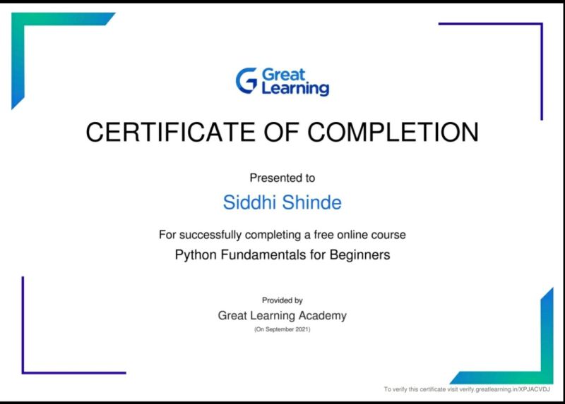 Siddhi Shinde on LinkedIn: #coding #learning #certifications Siddhi Shinde on LinkedIn: #coding #learning #certifications