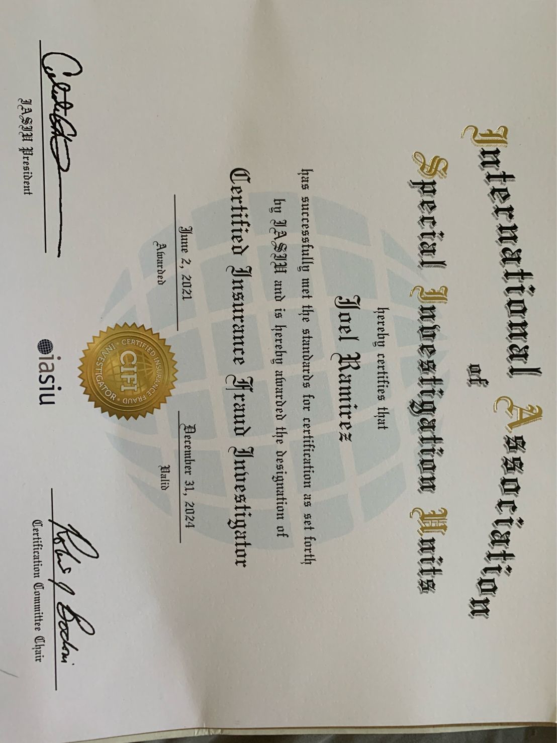 Joel Ramirez, CIFI, IFC II on LinkedIn: I got my recertification as ... Joel Ramirez, CIFI, IFC II on LinkedIn: I got my recertification as ...