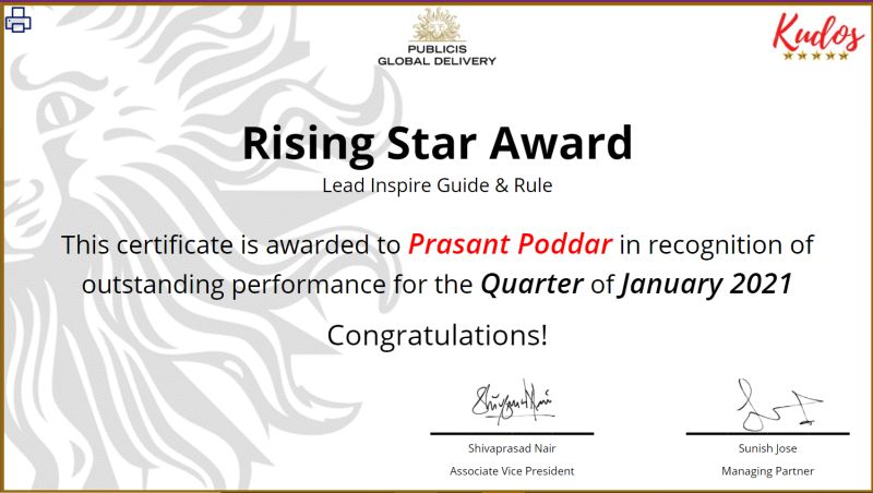 Prasant Poddar on LinkedIn: #appreciation #risingstar | 10 comments Prasant Poddar on LinkedIn: #appreciation #risingstar | 10 comments