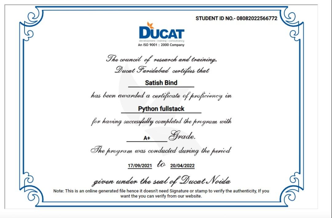 Satish Bind on LinkedIn: #internship #ducatindia Satish Bind on LinkedIn: #internship #ducatindia
