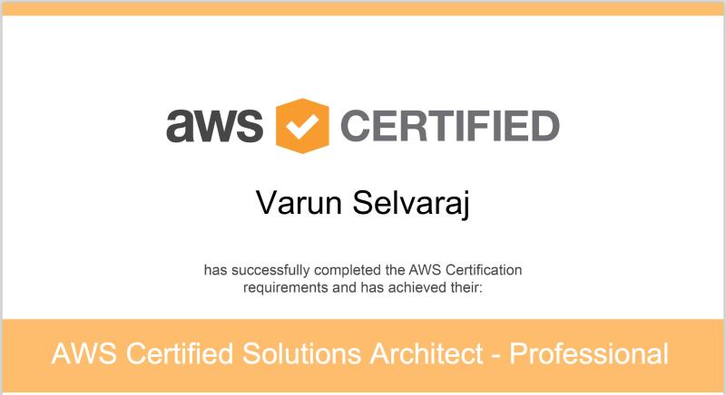 Varun Selvaraj on LinkedIn: AWS Certified Solutions Architect ... Varun Selvaraj on LinkedIn: AWS Certified Solutions Architect ...