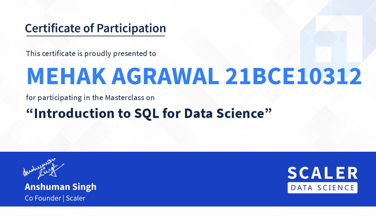 Mehak Agrawal on LinkedIn: #sql #datascience #databasemanagementsystem Mehak Agrawal on LinkedIn: #sql #datascience #databasemanagementsystem