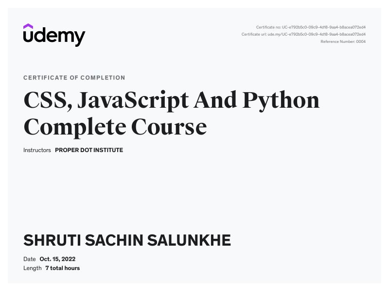 SHRUTI SALUNKHE on LinkedIn: #udemy #css #javascript SHRUTI SALUNKHE on LinkedIn: #udemy #css #javascript