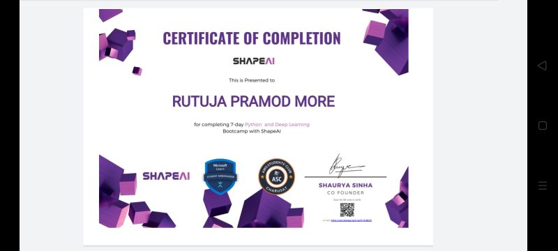 Rutuja M. on LinkedIn: #deeplearning #python #shapeai Rutuja M. on LinkedIn: #deeplearning #python #shapeai