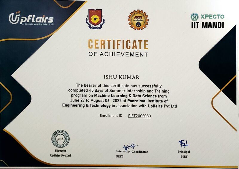 Ishu kumar on LinkedIn: #machinelearning #datascience #internship # ... Ishu kumar on LinkedIn: #machinelearning #datascience #internship # ...