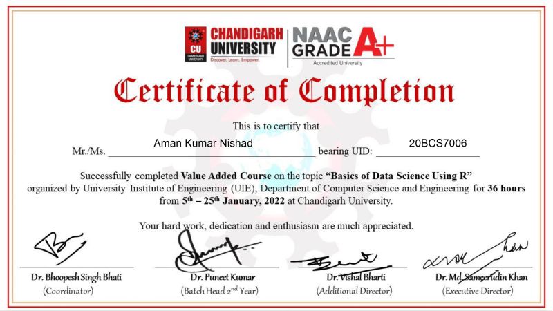 Aman Kumar Nishad on LinkedIn: #datascience #chandigarhuniversity Aman Kumar Nishad on LinkedIn: #datascience #chandigarhuniversity