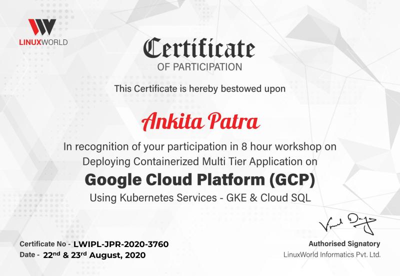 Ankita Patra on LinkedIn: #gcp #cloud #google #righteducation # ... Ankita Patra on LinkedIn: #gcp #cloud #google #righteducation # ...