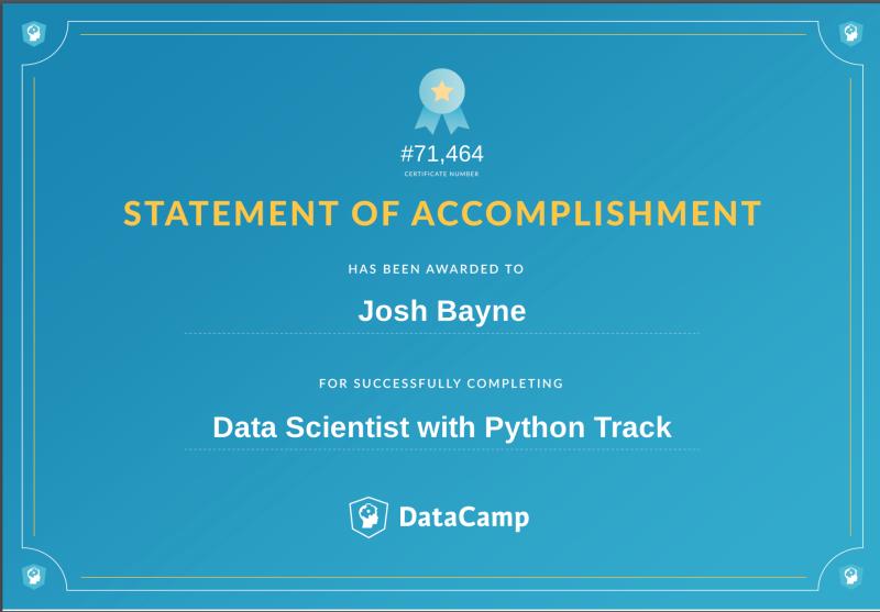 Josh Bayne on LinkedIn: #python #data #datascience #datacamp #learning ... Josh Bayne on LinkedIn: #python #data #datascience #datacamp #learning ...