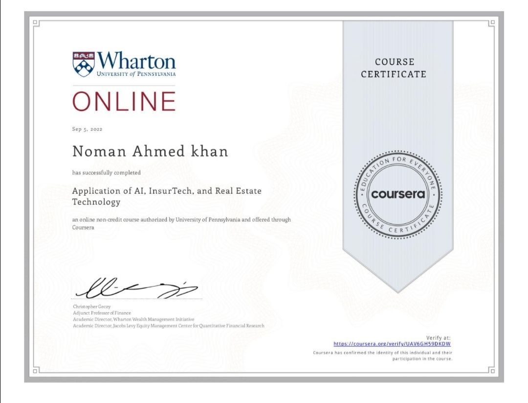 Engr Noman Ahmed on LinkedIn: #coursera Engr Noman Ahmed on LinkedIn: #coursera