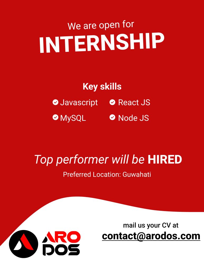 Arodos Technologies on LinkedIn: #internship #jobopportunity #wfh # ... Arodos Technologies on LinkedIn: #internship #jobopportunity #wfh # ...