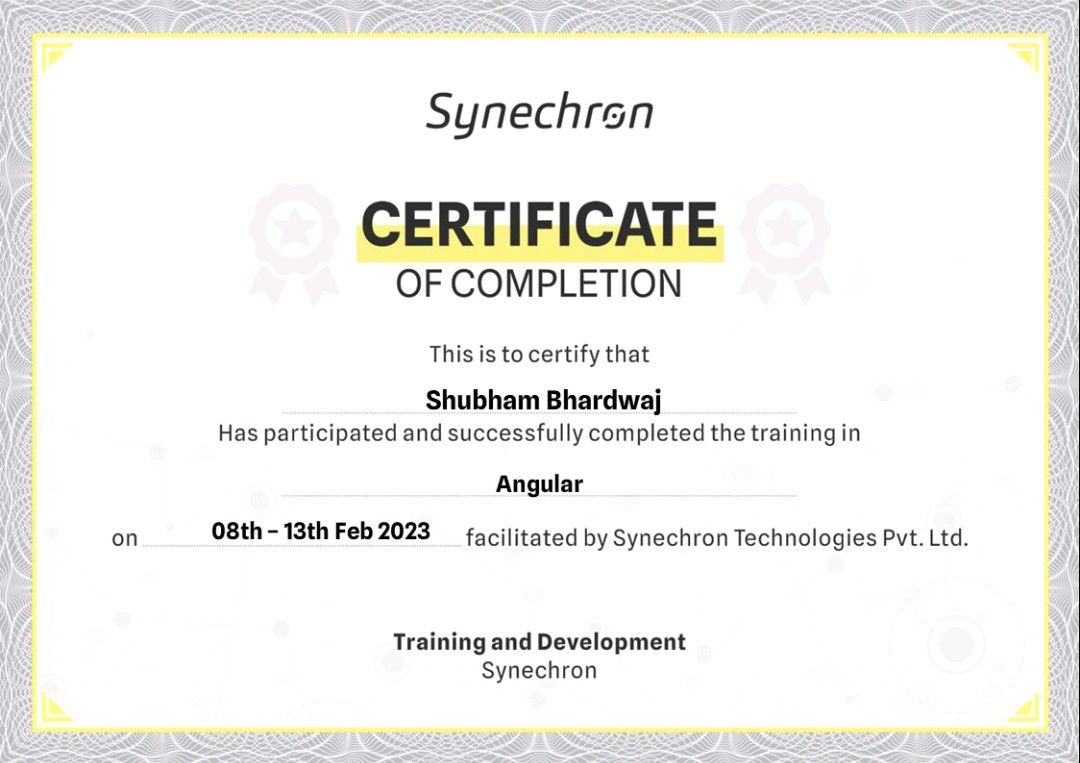 Shubham Bhardwaj on LinkedIn: #training #angular #angulardeveloper Shubham Bhardwaj on LinkedIn: #training #angular #angulardeveloper