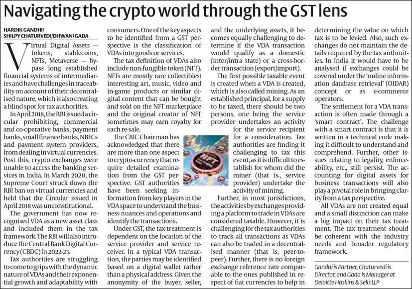 Shilpy Chaturvedi on LinkedIn: Taxation of Virtual Digital Assets (VDA ... Shilpy Chaturvedi on LinkedIn: Taxation of Virtual Digital Assets (VDA ...
