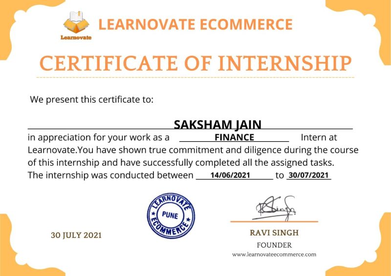 Saksham Jain on LinkedIn: #thankyou #certificate #internship # ... Saksham Jain on LinkedIn: #thankyou #certificate #internship # ...