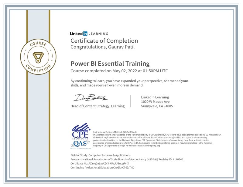 Gaurav Patil on LinkedIn: #powerbiessentialtraining Gaurav Patil on LinkedIn: #powerbiessentialtraining