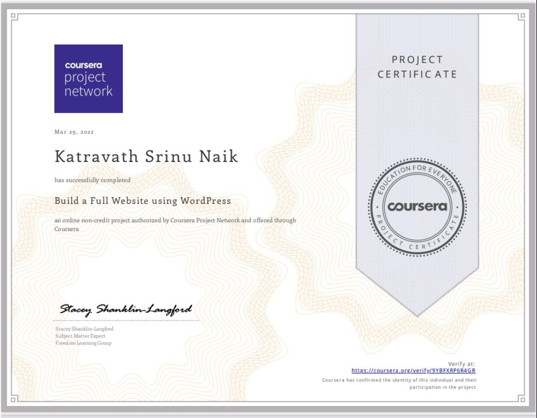 Srinu Naik Katravath on LinkedIn: #connections #coursera #certificate # ... Srinu Naik Katravath on LinkedIn: #connections #coursera #certificate # ...