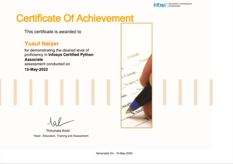 Yusuf . on LinkedIn: #python #infosys #datasciencewithpython # ... Yusuf . on LinkedIn: #python #infosys #datasciencewithpython # ...