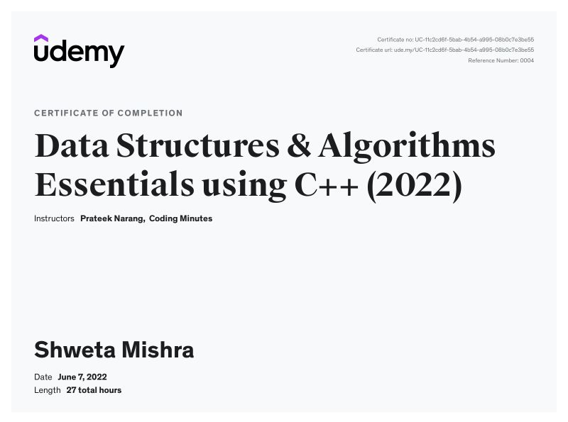 Shweta Mishra on LinkedIn: #dsa Shweta Mishra on LinkedIn: #dsa