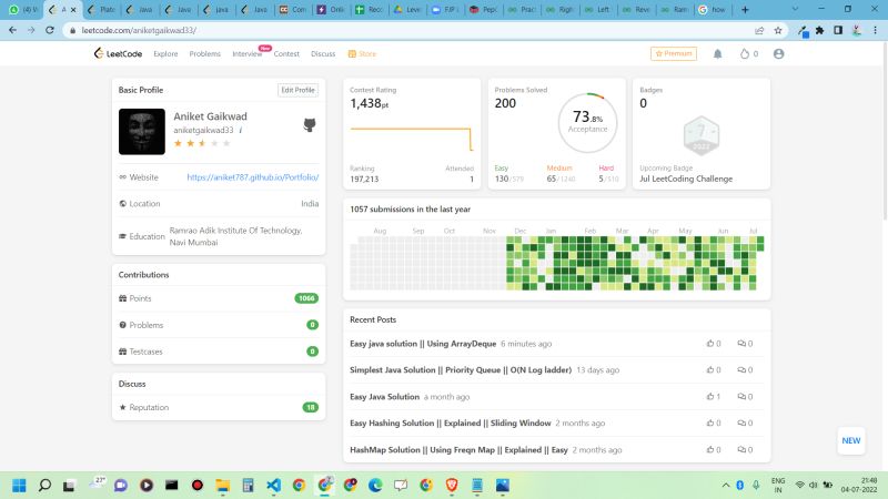 Aniket Gaikwad. on LinkedIn: #leetcode #pepcoding #coding #consistency ... Aniket Gaikwad. on LinkedIn: #leetcode #pepcoding #coding #consistency ...