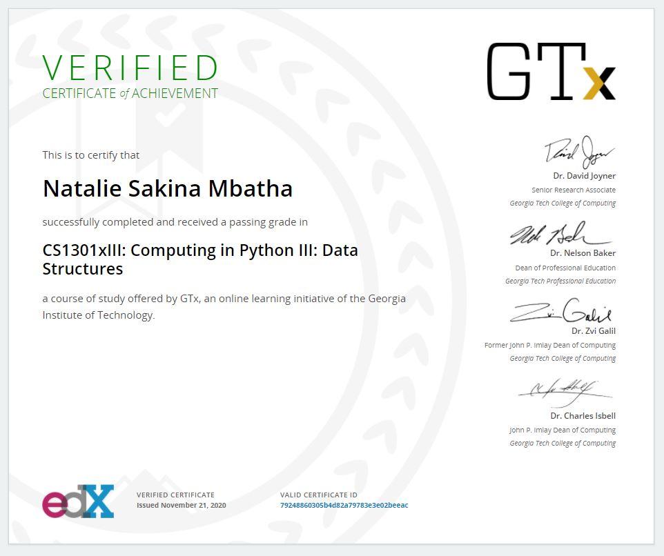 Natalie Sakina M. on LinkedIn: #edx #moocs #programmingnewbie #python3 Natalie Sakina M. on LinkedIn: #edx #moocs #programmingnewbie #python3
