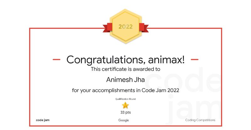 Animesh Jha on LinkedIn: #codejam Animesh Jha on LinkedIn: #codejam
