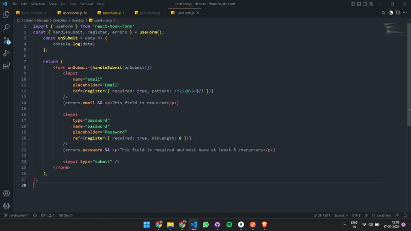 Rohit Gupta on LinkedIn: #react #useform #forms #formvalidations Rohit Gupta on LinkedIn: #react #useform #forms #formvalidations