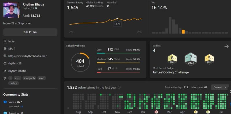 Rhythm Bhatia on LinkedIn: #leetcode | 10 comments Rhythm Bhatia on LinkedIn: #leetcode | 10 comments