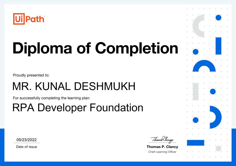 Kunal Deshmukh on LinkedIn: #rpa #automation #uipath Kunal Deshmukh on LinkedIn: #rpa #automation #uipath