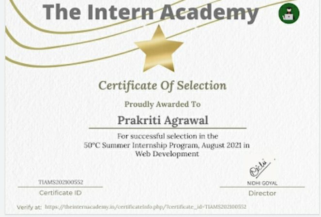 Prakriti Agrawal on LinkedIn: The Intern Academy Prakriti Agrawal on LinkedIn: The Intern Academy