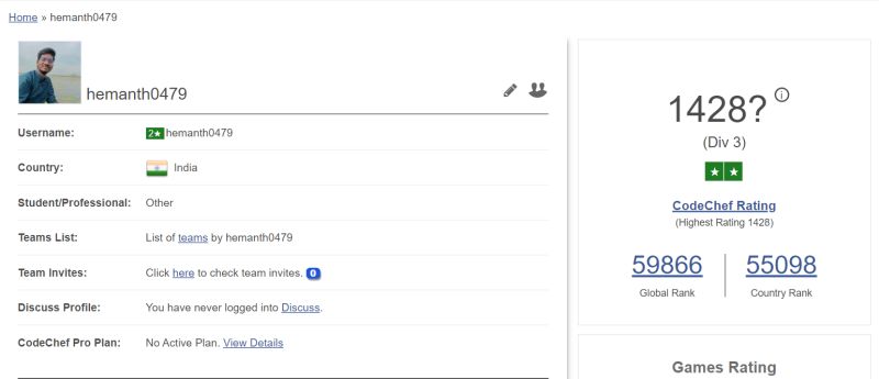 G Hemanth Tigga on LinkedIn: #selfdevelopment #codechef #cplusplus G Hemanth Tigga on LinkedIn: #selfdevelopment #codechef #cplusplus