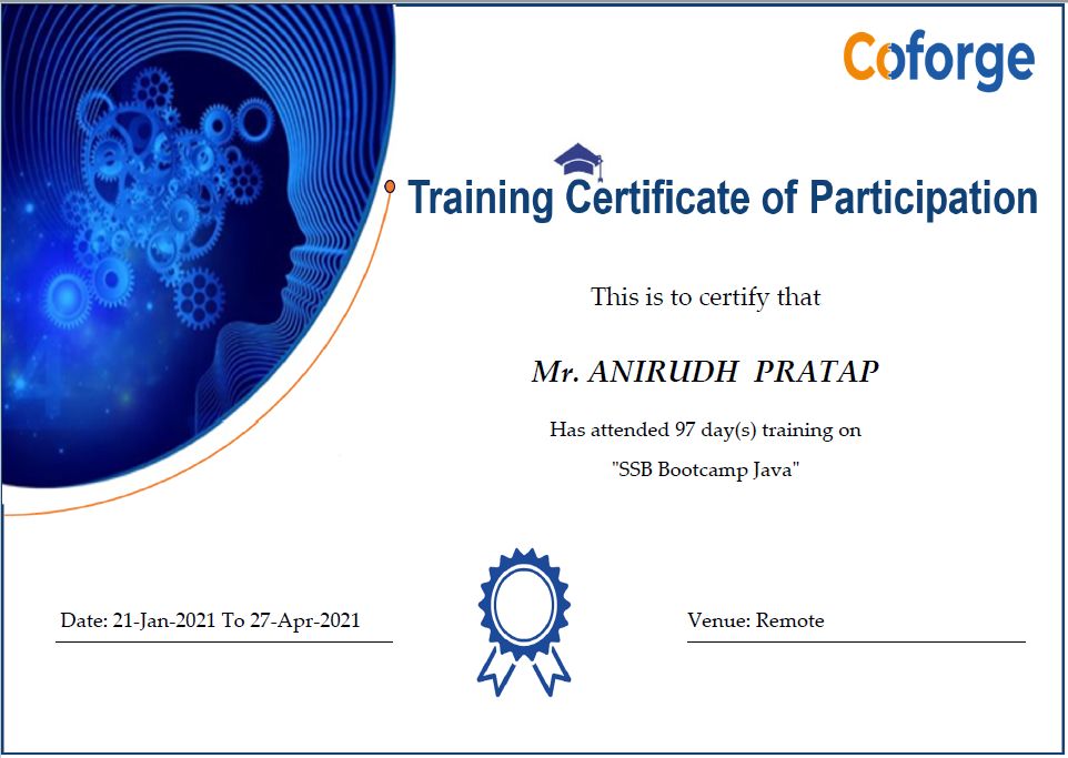 Anirudh Pratap on LinkedIn: #coforge Anirudh Pratap on LinkedIn: #coforge