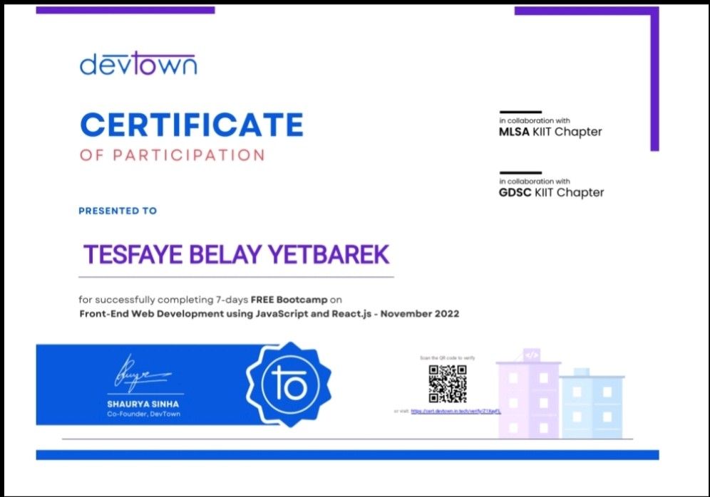 TESFAYE BELAY na LinkedIn: #devtown #webdevelopment #javascript #react ... TESFAYE BELAY na LinkedIn: #devtown #webdevelopment #javascript #react ...
