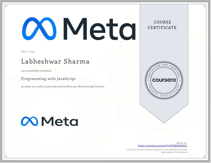 Labesh Sharma on LinkedIn: #javascript #programming #meta #coursera Labesh Sharma on LinkedIn: #javascript #programming #meta #coursera