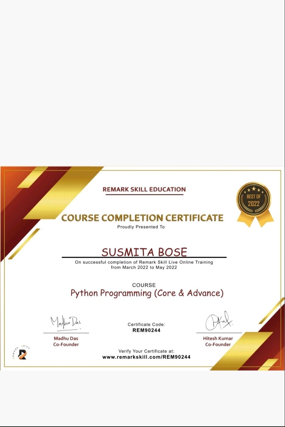 SUSMITA BOSE on LinkedIn: #remarkskilleducation #python #pythonprogramming SUSMITA BOSE on LinkedIn: #remarkskilleducation #python #pythonprogramming