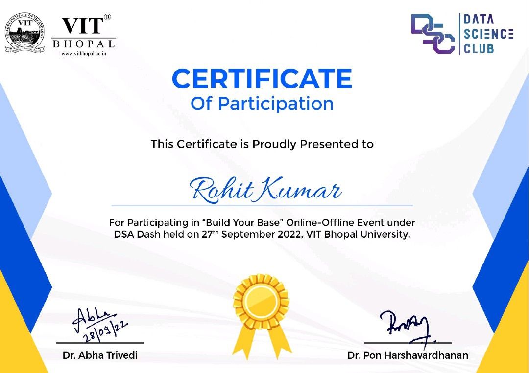 Rohit Kumar on LinkedIn: #connections #data #vitbhopal Rohit Kumar on LinkedIn: #connections #data #vitbhopal