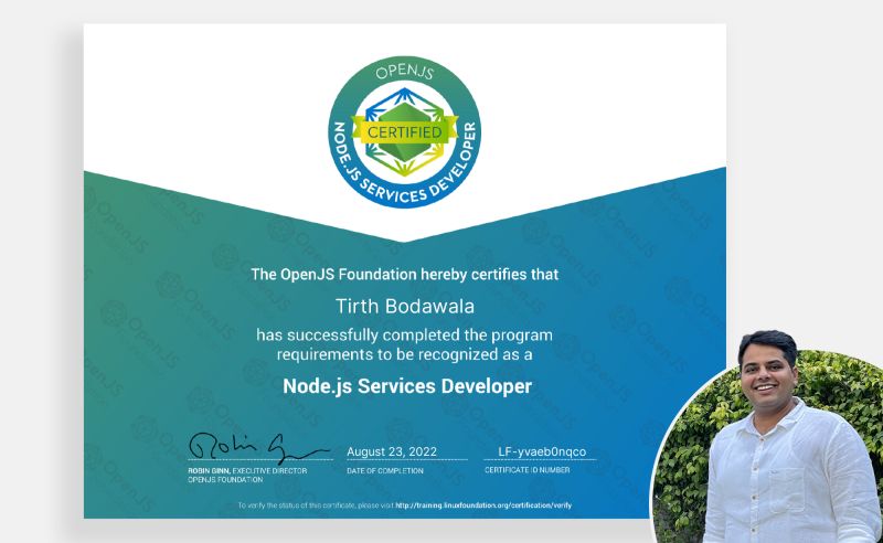 Ajay Patel on LinkedIn: #openjs #certified #nodejs #developer Ajay Patel on LinkedIn: #openjs #certified #nodejs #developer