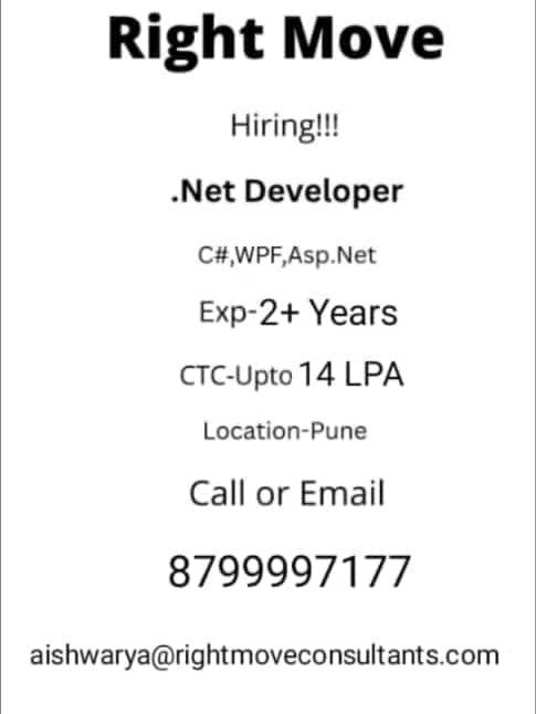 Aishwarya D on LinkedIn: #dotnetdeveloper #wpf #aspdotnet #hiring # ... Aishwarya D on LinkedIn: #dotnetdeveloper #wpf #aspdotnet #hiring # ...